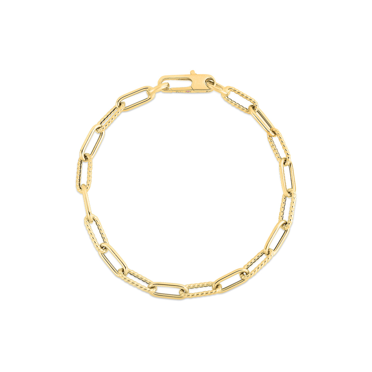DESIGNER GOLD ALTERNATING LONG AND SHORT OVAL LINK BRACELET | Roberto Coin