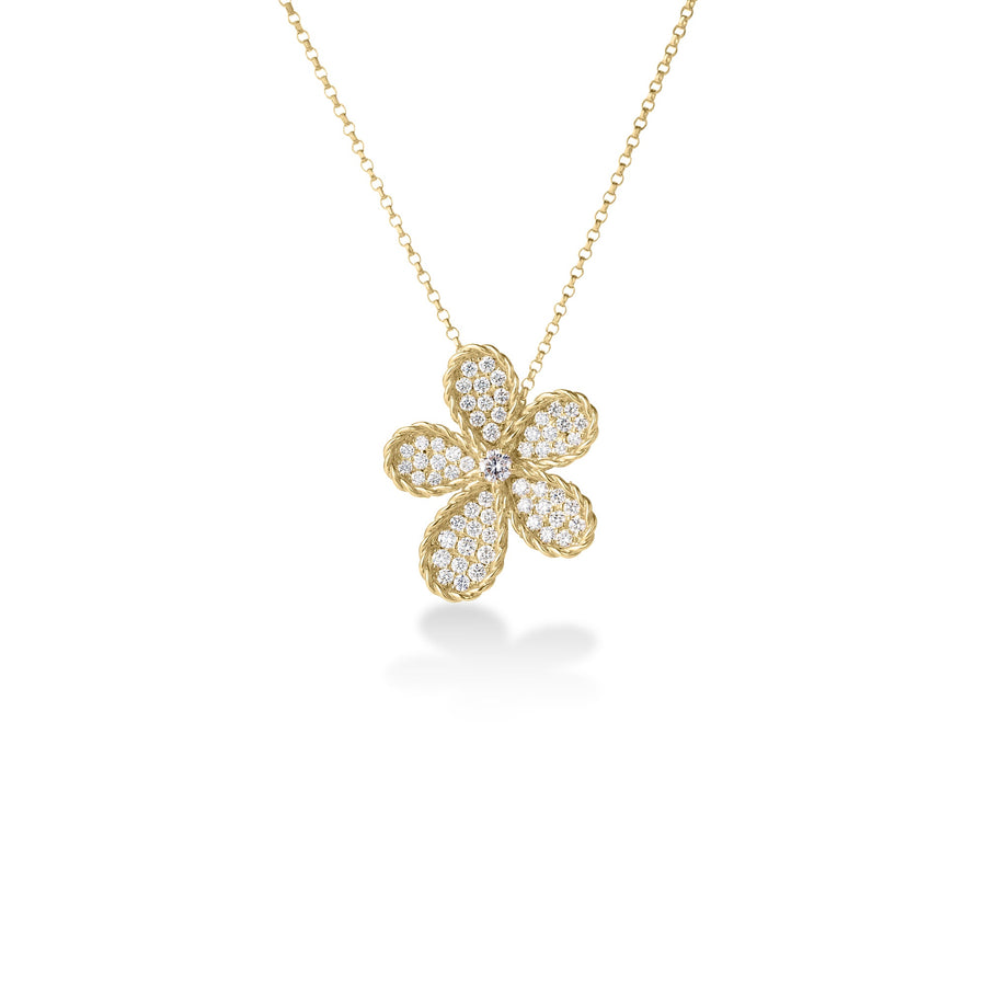 JASMINE DIAMOND AND POLISHED FINISH SMALL BUTTERFLY NECKLACE | Roberto Coin