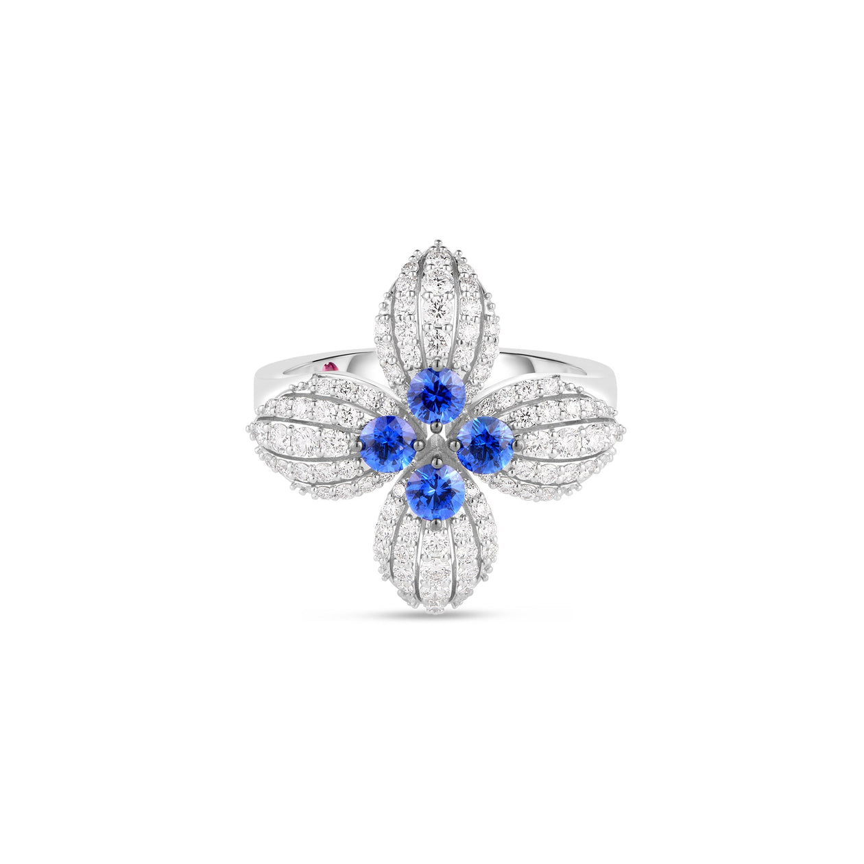 LOVE IN VERONA SMALL DIAMOND AND ENAMEL FLOWER RING | Roberto Coin