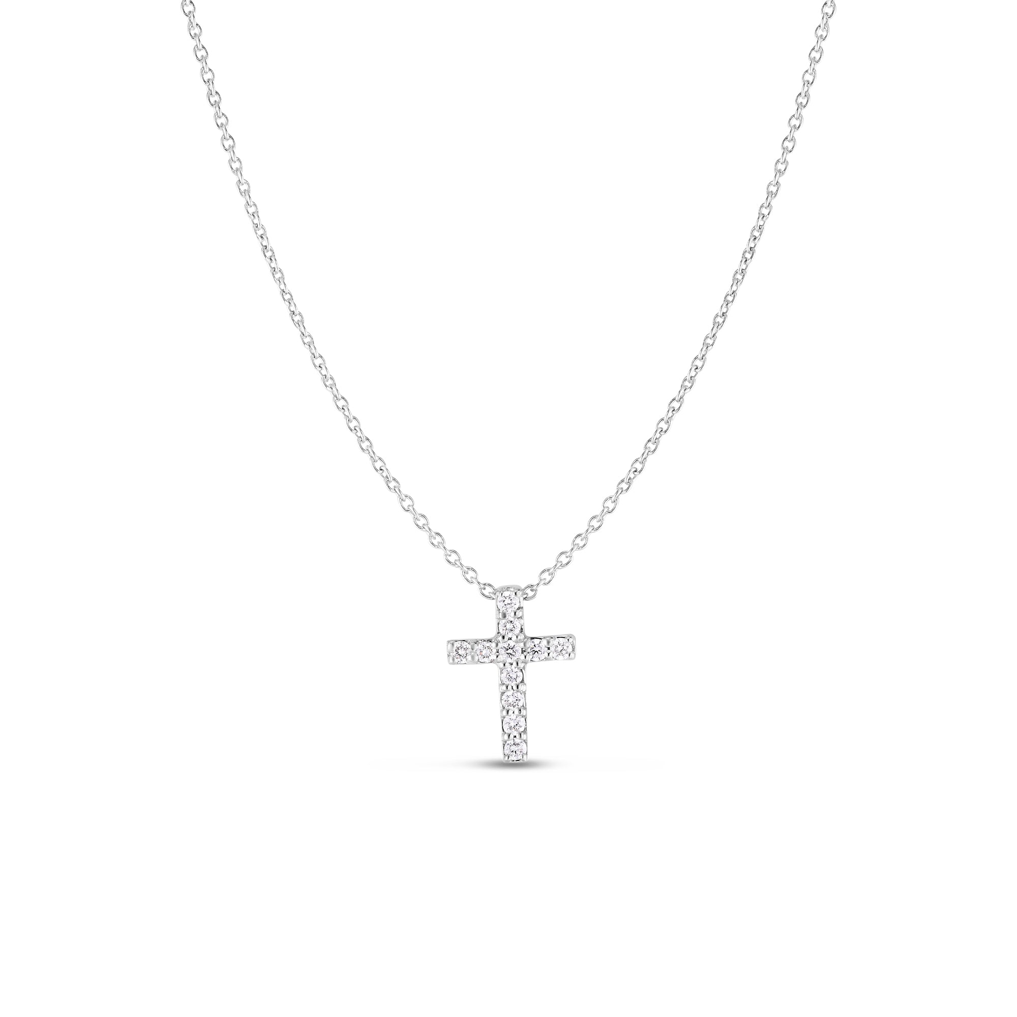 TINY TREASURES MINI DIAMOND CROSS NECKLACE | Roberto Coin