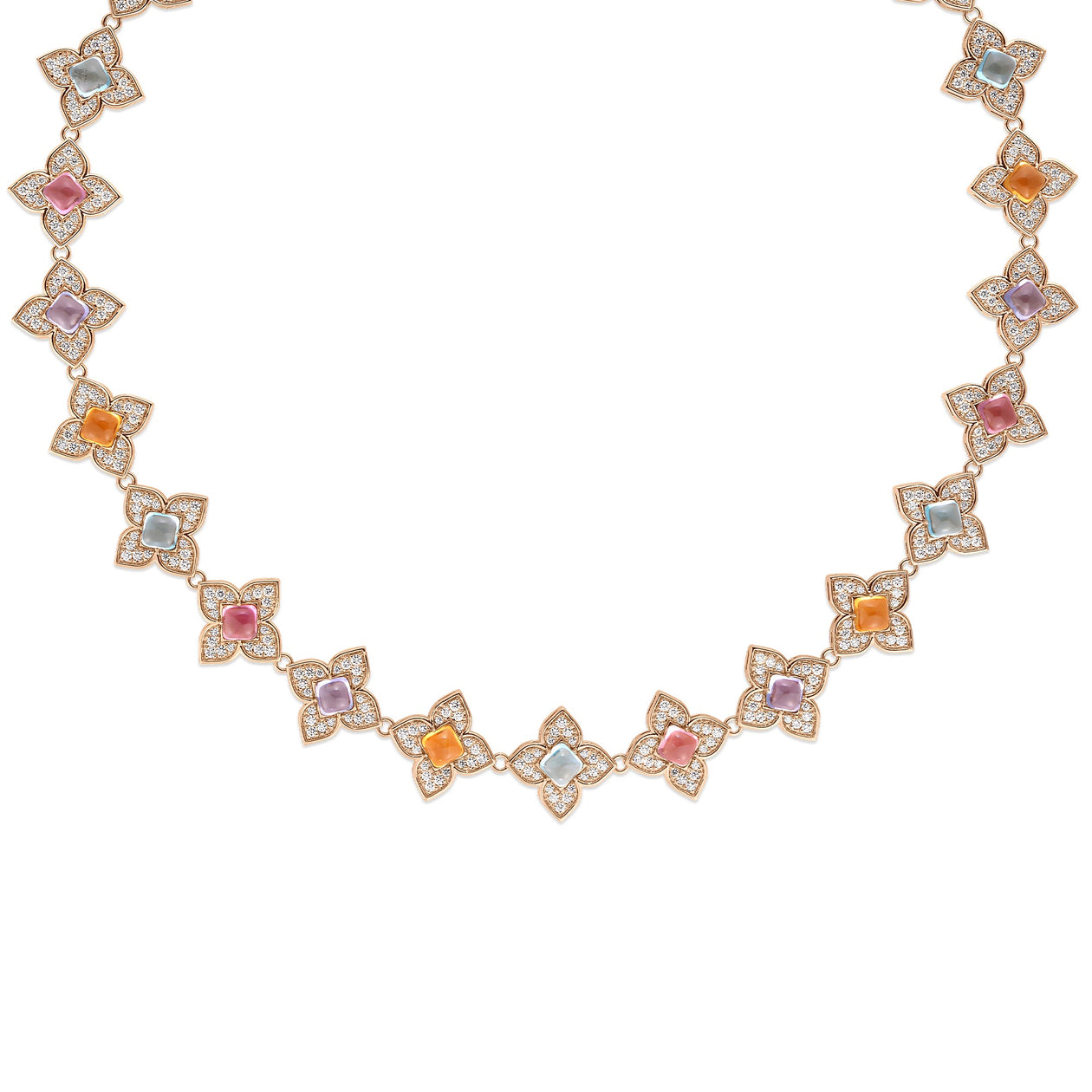 VENETIAN PRINCESS CARNIVAL PAVÉ DIAMOND AND MIXED STONES FLOWER ...
