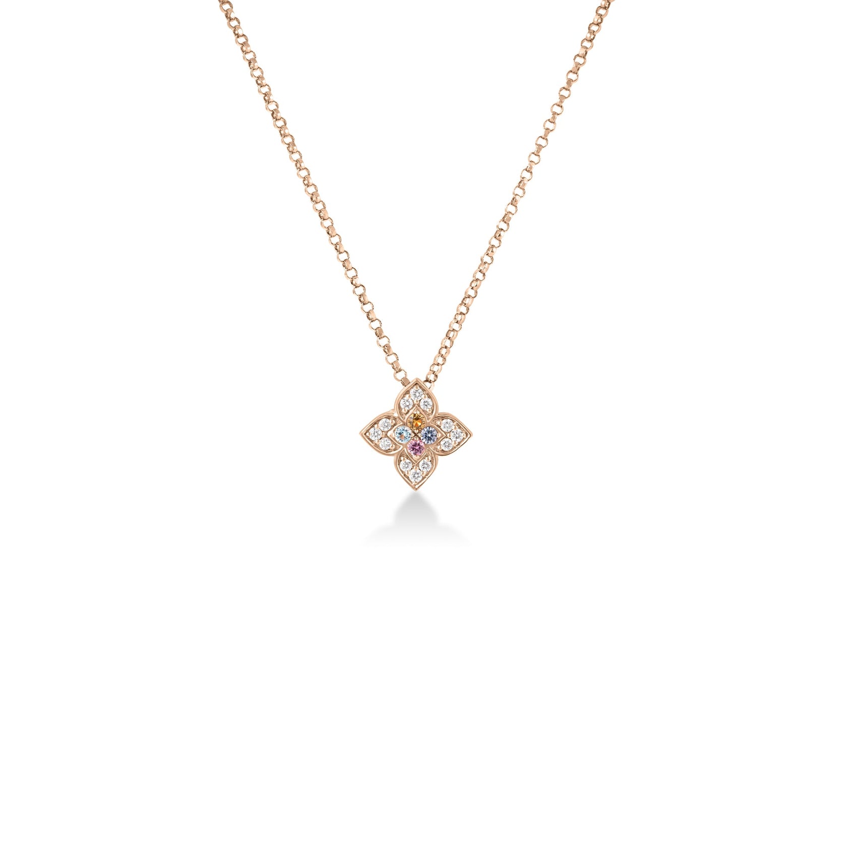 VENETIAN PRINCESS CARNIVAL PAVÉ DIAMOND AND RUBELLITE FLOWER NECKLACE ...