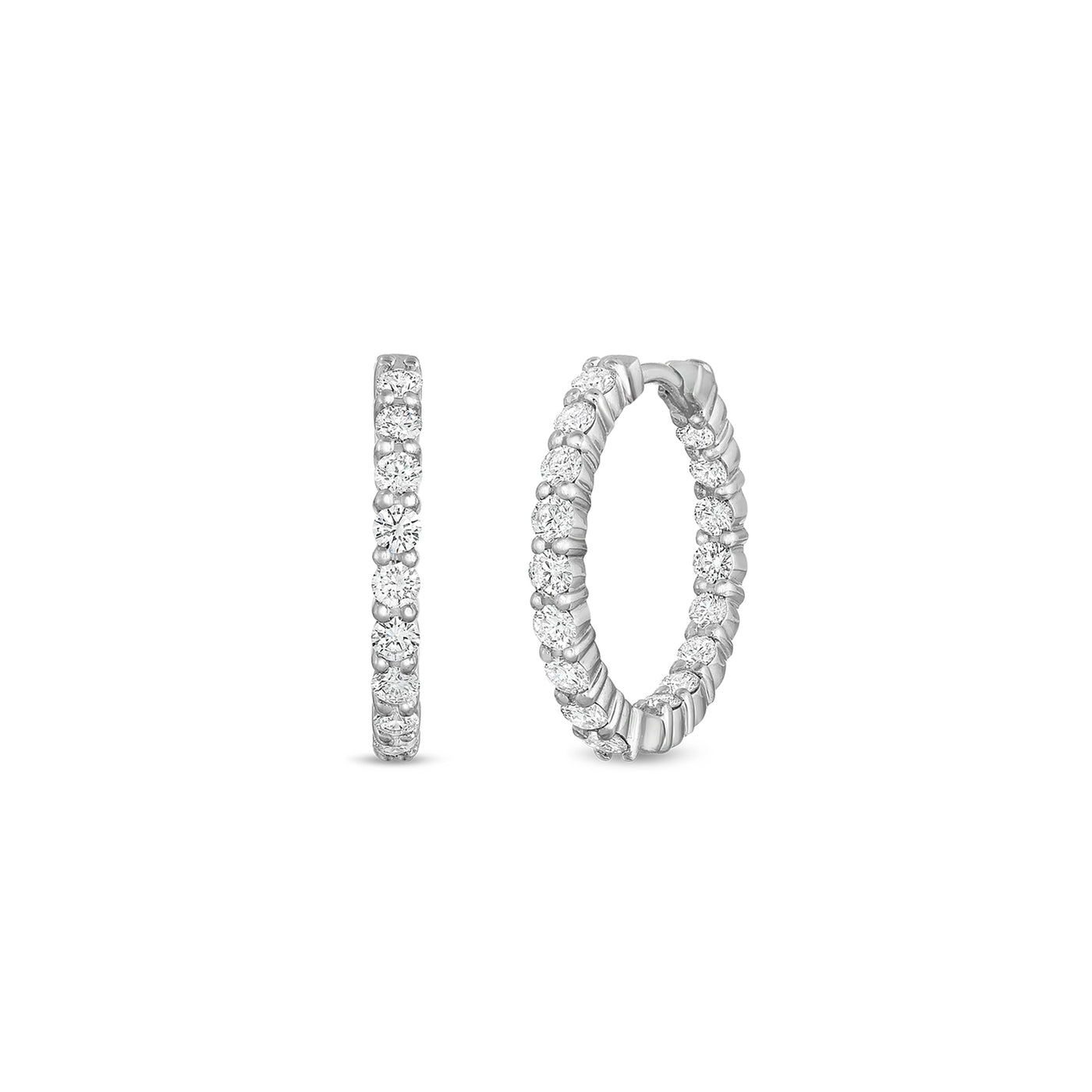 THE PERFECT DIAMOND HOOP® SMALL INSIDE OUTSIDE EARRINGS | Roberto Coin
